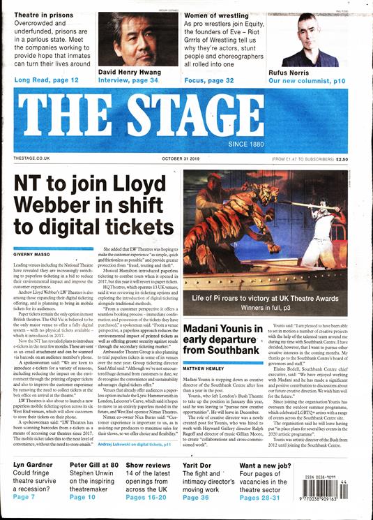 Stage Magazine Subscription | Buy at Newsstand.co.uk | Theatre & Dance