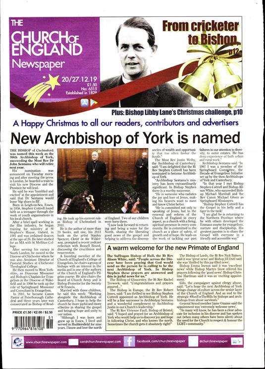 Church Of England Newsp Magazine Subscription | Buy at Newsstand.co.uk ...