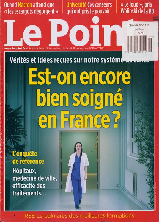 Le Point Magazine Subscription | Buy at Newsstand.co.uk | French
