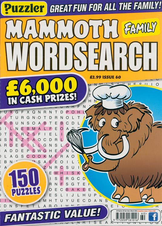 Puzz Mammoth Fam Wordsearch Magazine Subscription | Buy at Newsstand.co ...