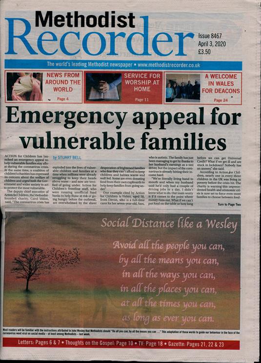 Methodist Recorder Magazine Subscription | Buy at Newsstand.co.uk ...