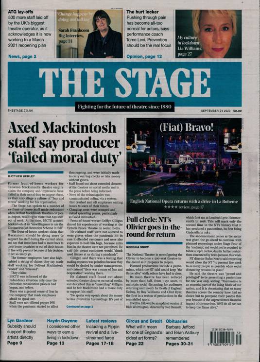 Stage Magazine Subscription | Buy at Newsstand.co.uk | Theatre & Dance