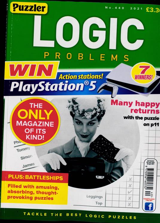 Puzzler Logic Problems Magazine Subscription | Buy at Newsstand.co.uk ...