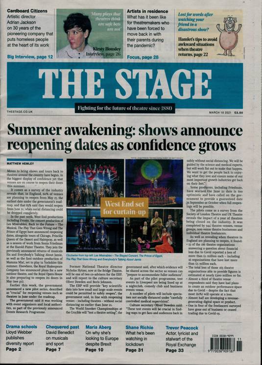 Stage Magazine Subscription | Buy at Newsstand.co.uk | Theatre & Dance