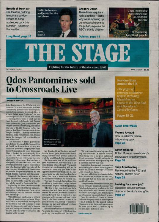 Stage Magazine Subscription | Buy at Newsstand.co.uk | Theatre & Dance