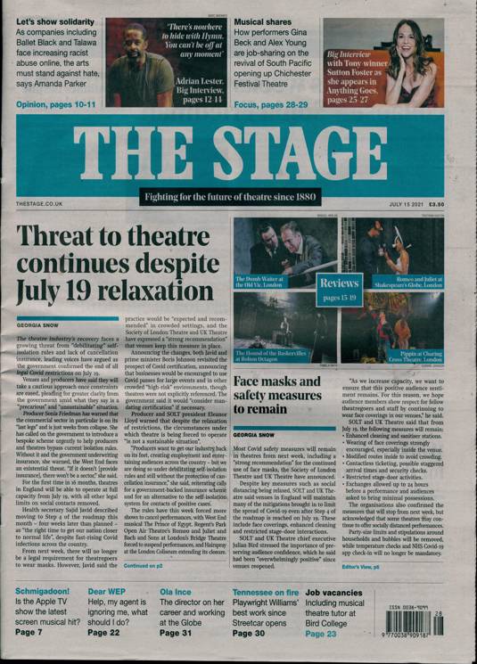 Stage Magazine Subscription | Buy at Newsstand.co.uk | Theatre & Dance