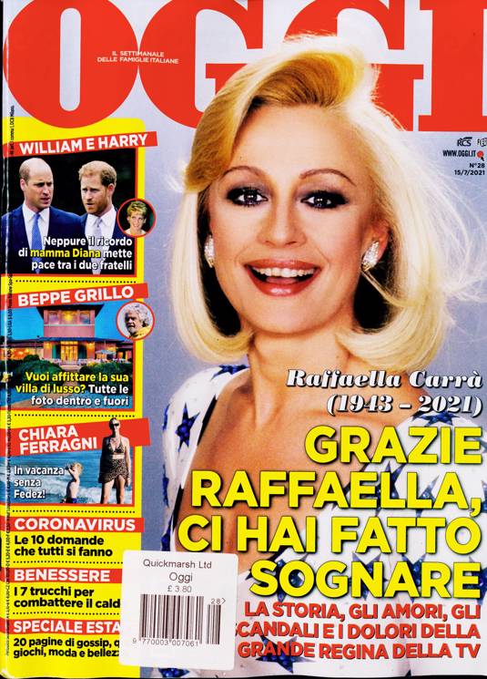 Oggi Magazine Subscription | Buy at Newsstand.co.uk | Italian