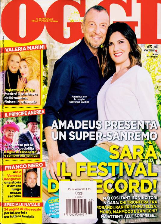 Oggi Magazine Subscription | Buy at Newsstand.co.uk | Italian