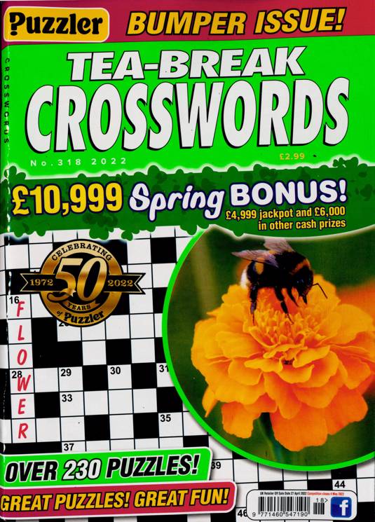 Puzzler Tea Break Crosswords Magazine Subscription | Buy at Newsstand ...