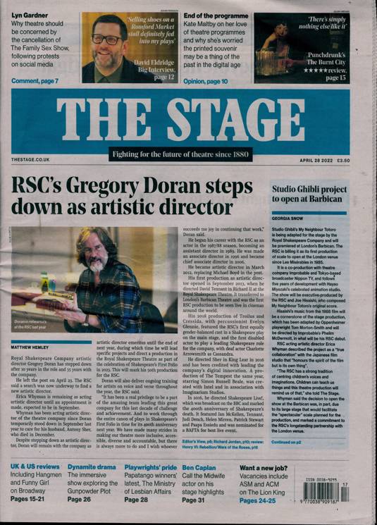 Stage Magazine Subscription | Buy at Newsstand.co.uk | Theatre & Dance