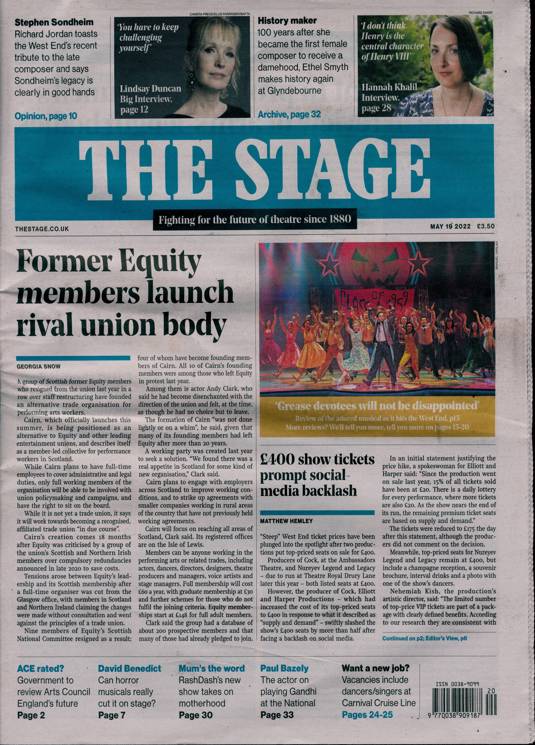 Stage Magazine Subscription | Buy at Newsstand.co.uk | Theatre & Dance
