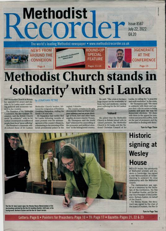 Methodist Recorder Magazine Subscription | Buy at Newsstand.co.uk ...