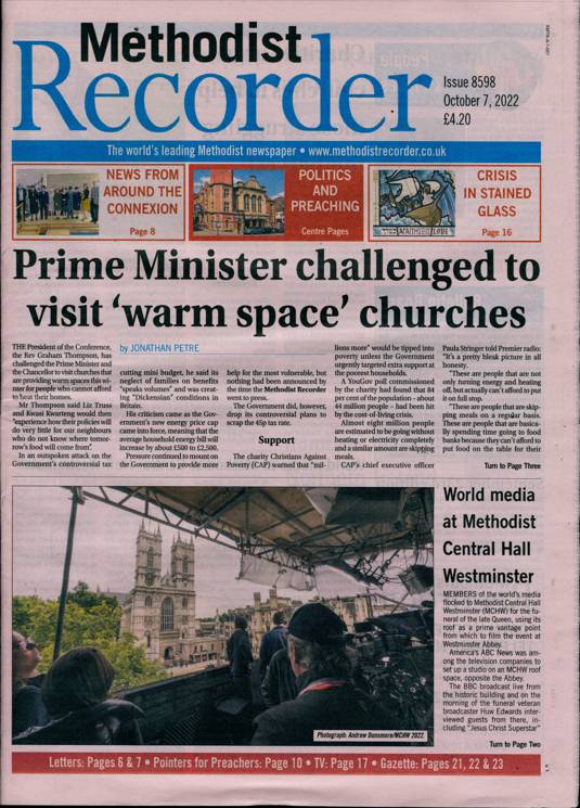 Methodist Recorder Magazine Subscription | Buy at Newsstand.co.uk ...