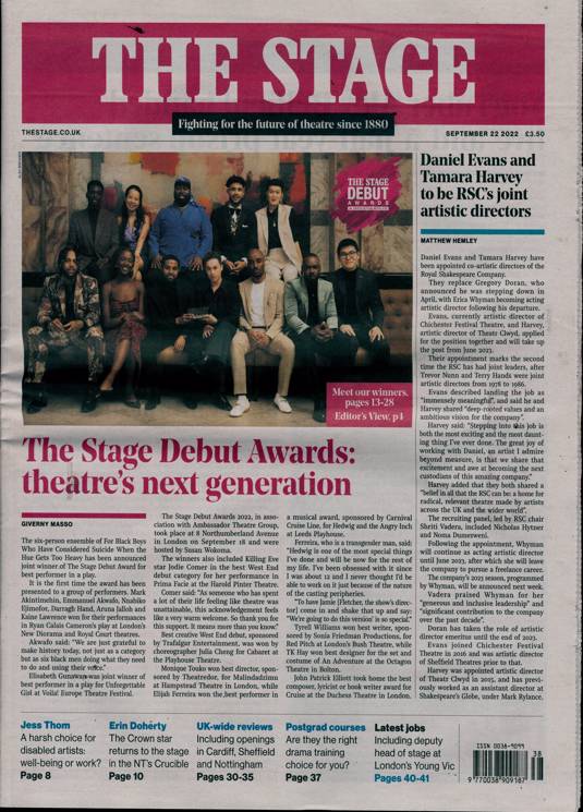 Stage Magazine Subscription | Buy at Newsstand.co.uk | Theatre & Dance