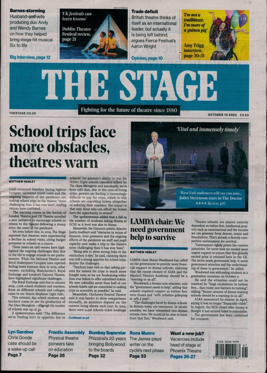 Stage Magazine Subscription | Buy at Newsstand.co.uk | Theatre & Dance