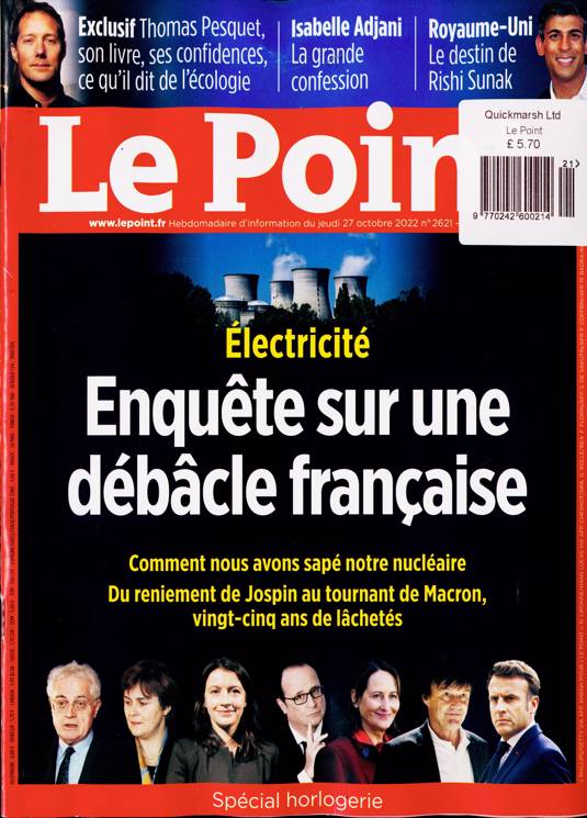 Le Point Magazine Subscription | Buy at Newsstand.co.uk | French