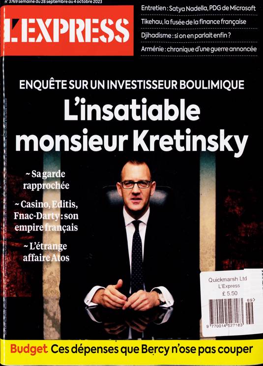 L Express Magazine Subscription | Buy at Newsstand.co.uk | French