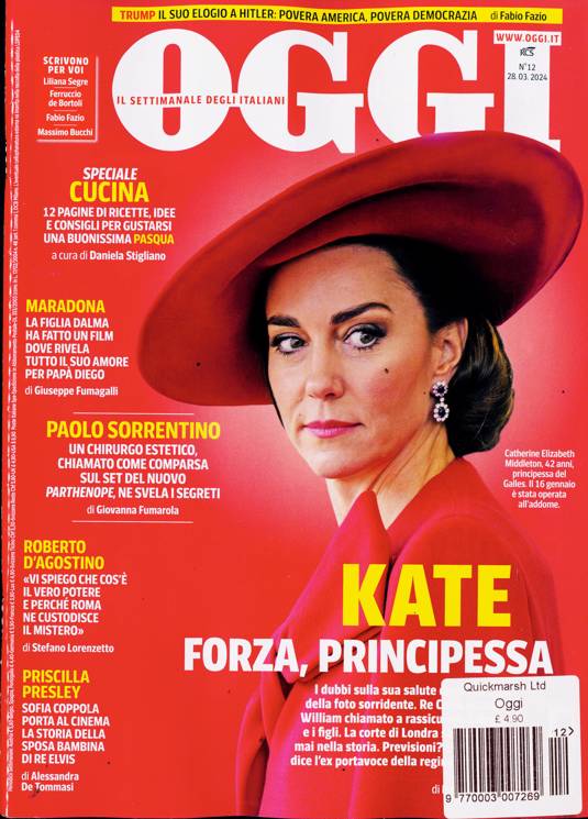 Oggi Magazine Subscription | Buy at Newsstand.co.uk | Italian